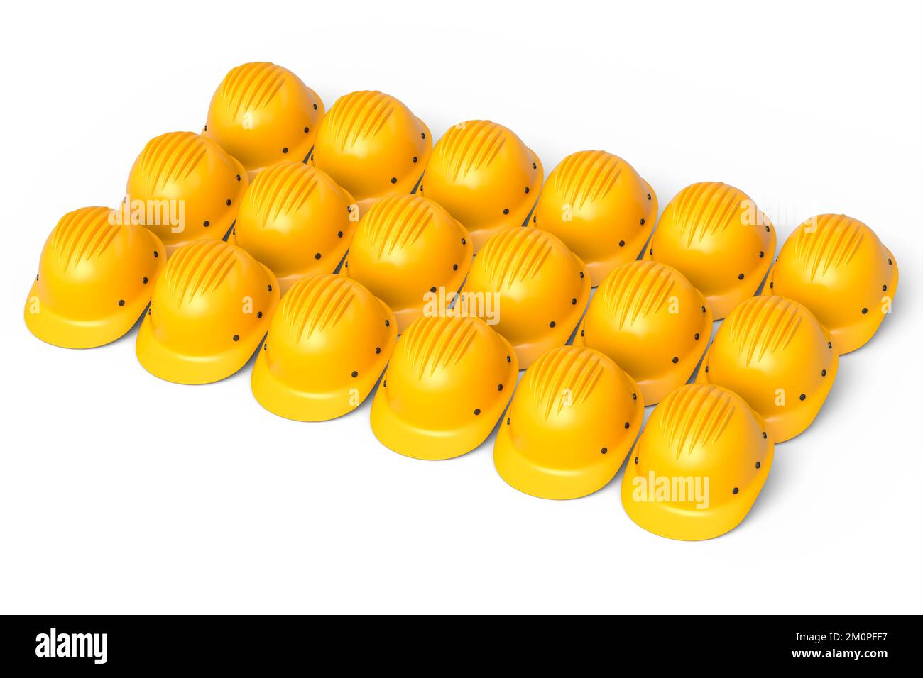 Row of hard hat Cut Out Stock Images & Pictures - Alamy