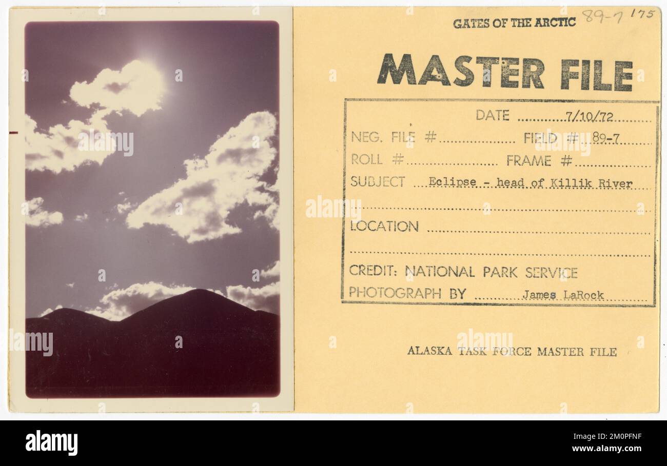 Eclipse - head of Killik River. Alaska Task Force Photographs Stock ...