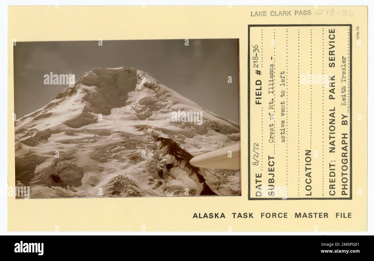 Crest of Mount Iliamna - active vent to left. Alaska Task Force ...