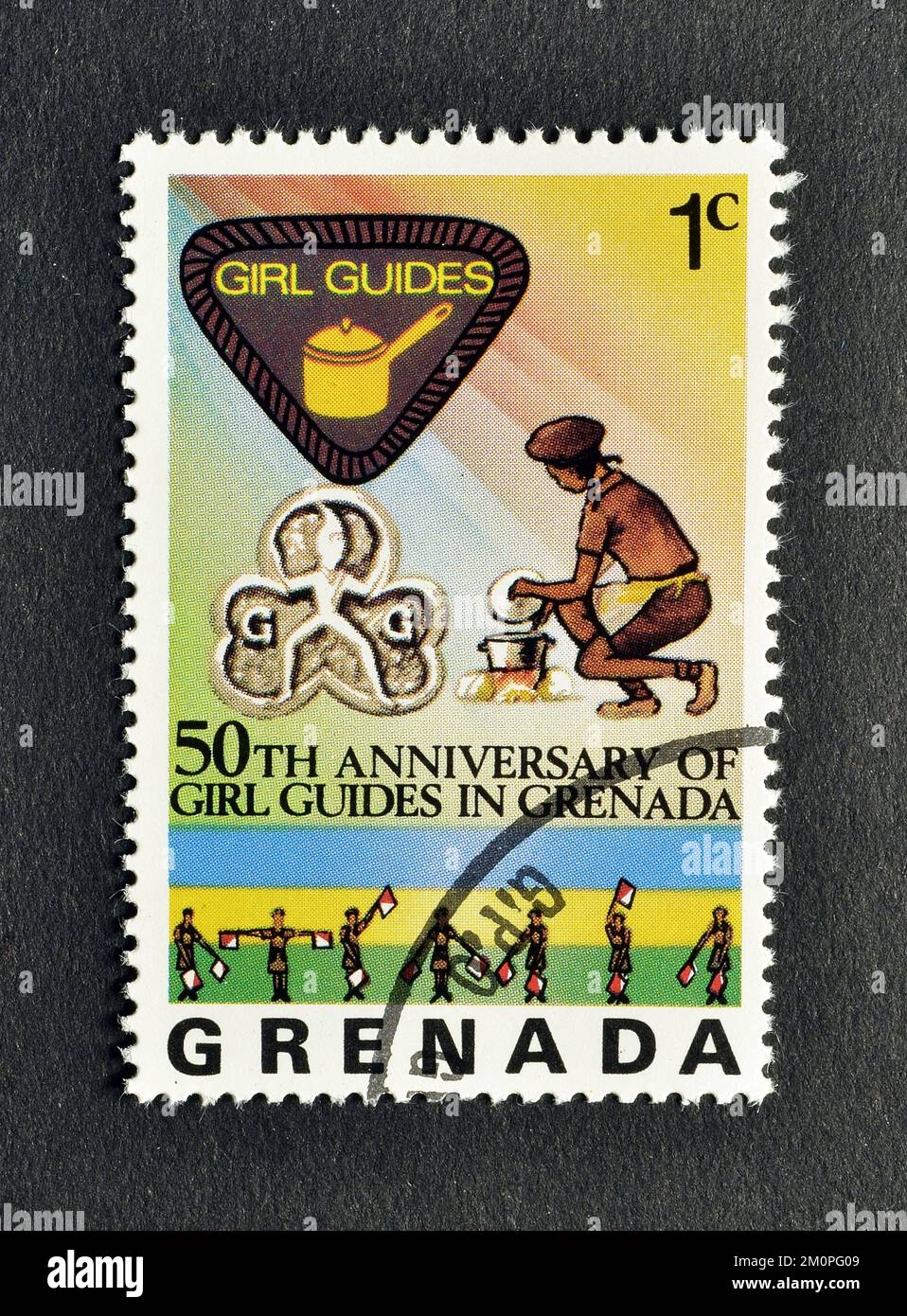 Cancelled postage stamp printed by Grenada, that shows Cooking ...