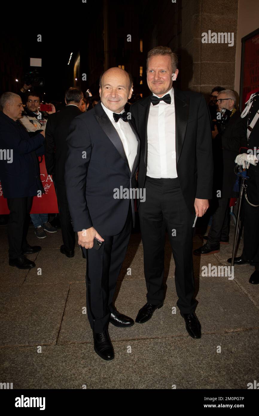 MILAN, 07/12/2022, THEATER AT THE SCALA. INAUGURAL EVENING. Pictured ...