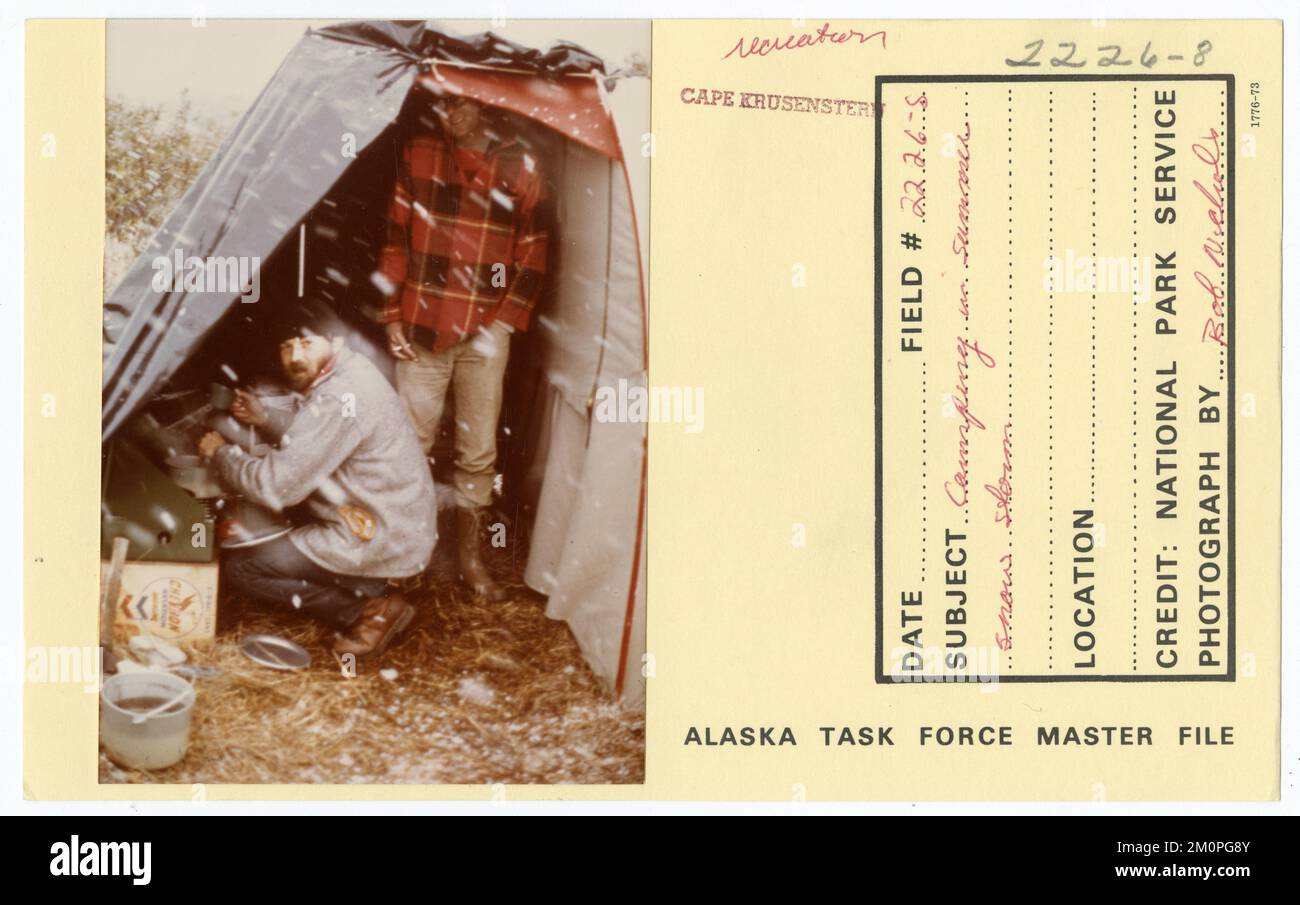 Camping in summer snow storm. Alaska Task Force Photographs Stock Photo ...