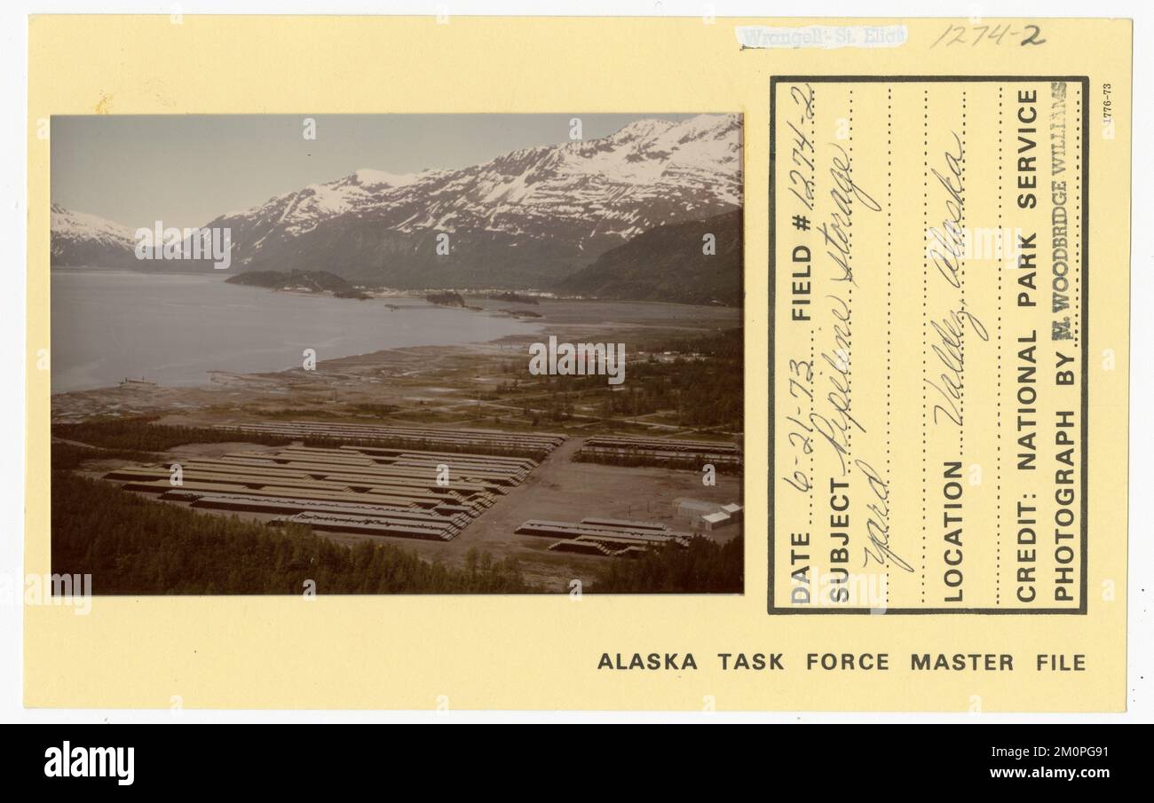 Pipeline storage yard. Alaska Task Force Photographs Stock Photo - Alamy