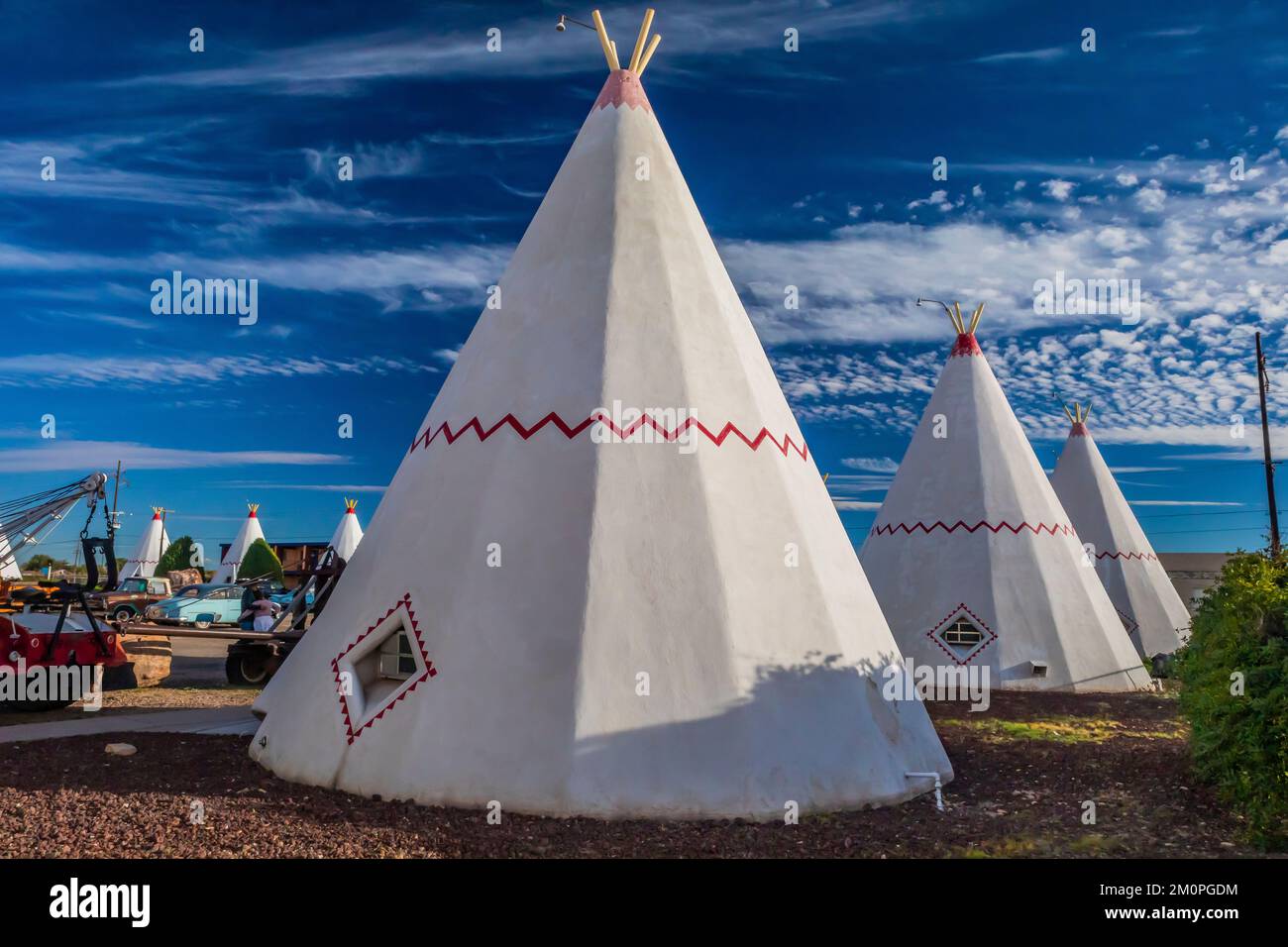 Tipis used as motel rooms at Wigwam Motel on Route 66 in Holbrook ...