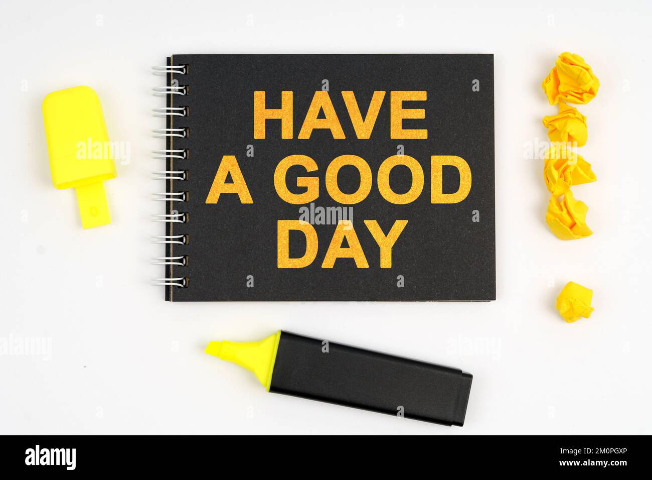 Business concept. On a white background lies a marker, an exclamation ...