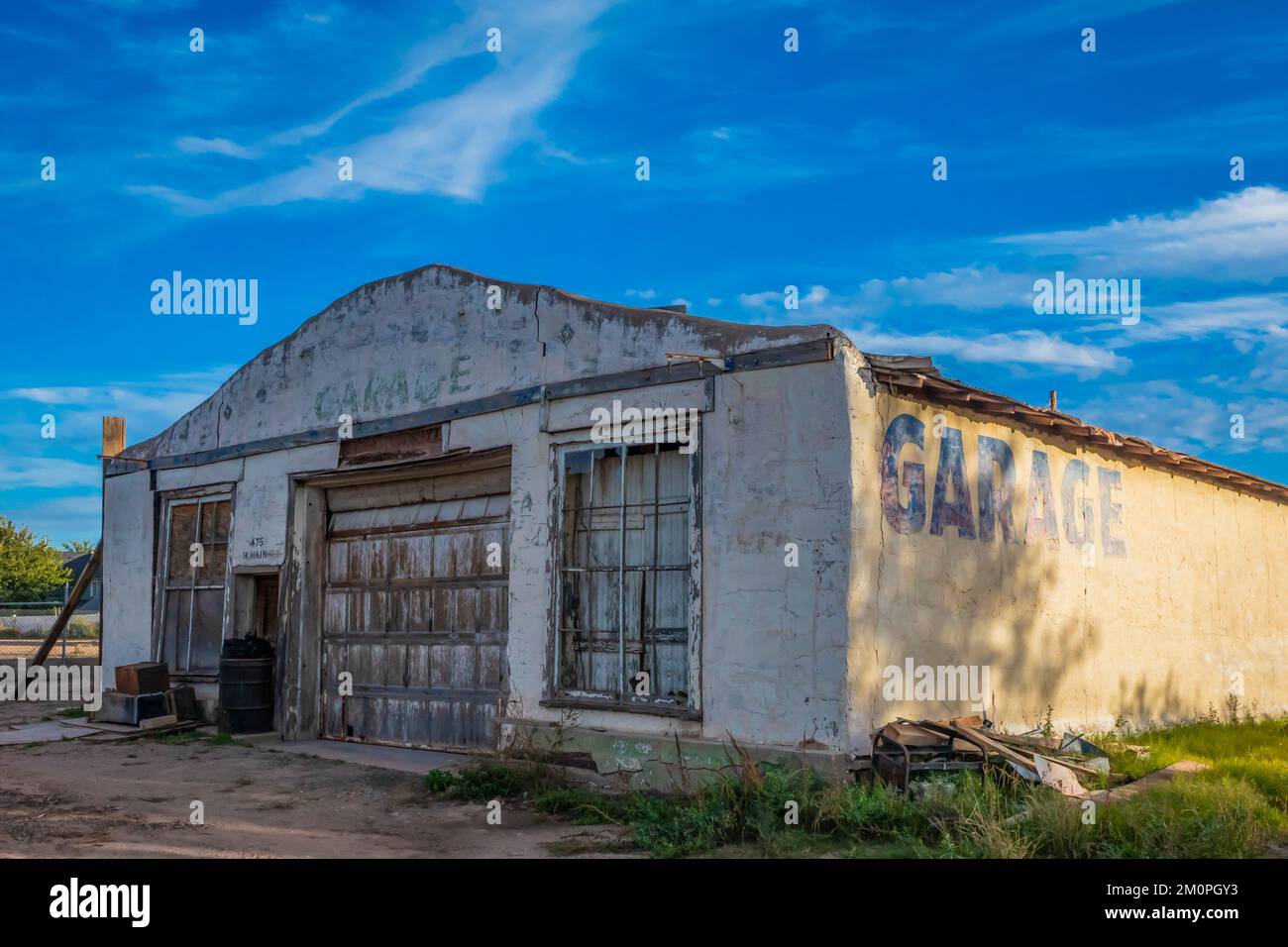 Vintage auto service garage along Route 66 in Joseph City, Arizona [No ...