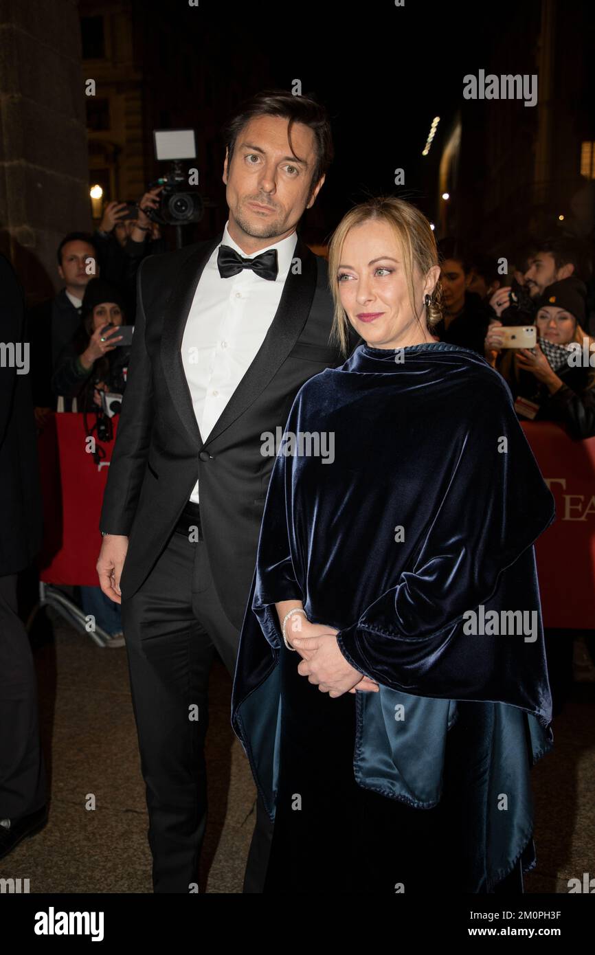 MILAN, 07/12/2022, THEATER AT THE SCALA. OPENING EVENING. In the photo ...