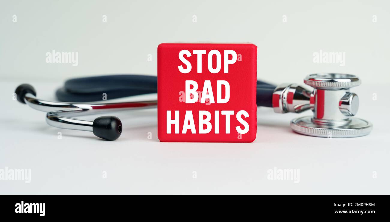 Medicine and health concept. On the table is a stethoscope and a red ...