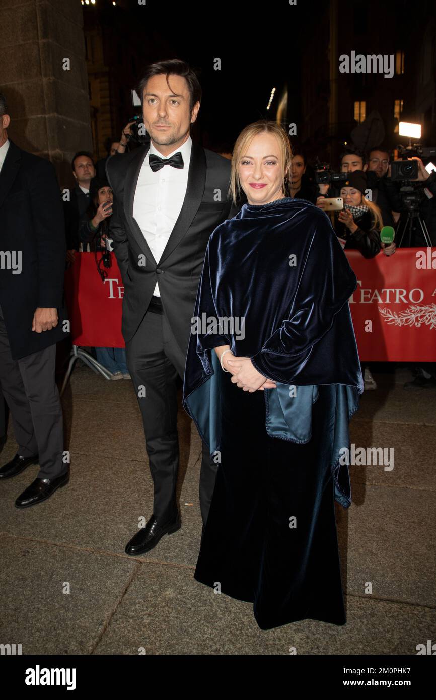 MILAN, 07/12/2022, THEATER AT THE SCALA. INAUGURAL EVENING. In the ...
