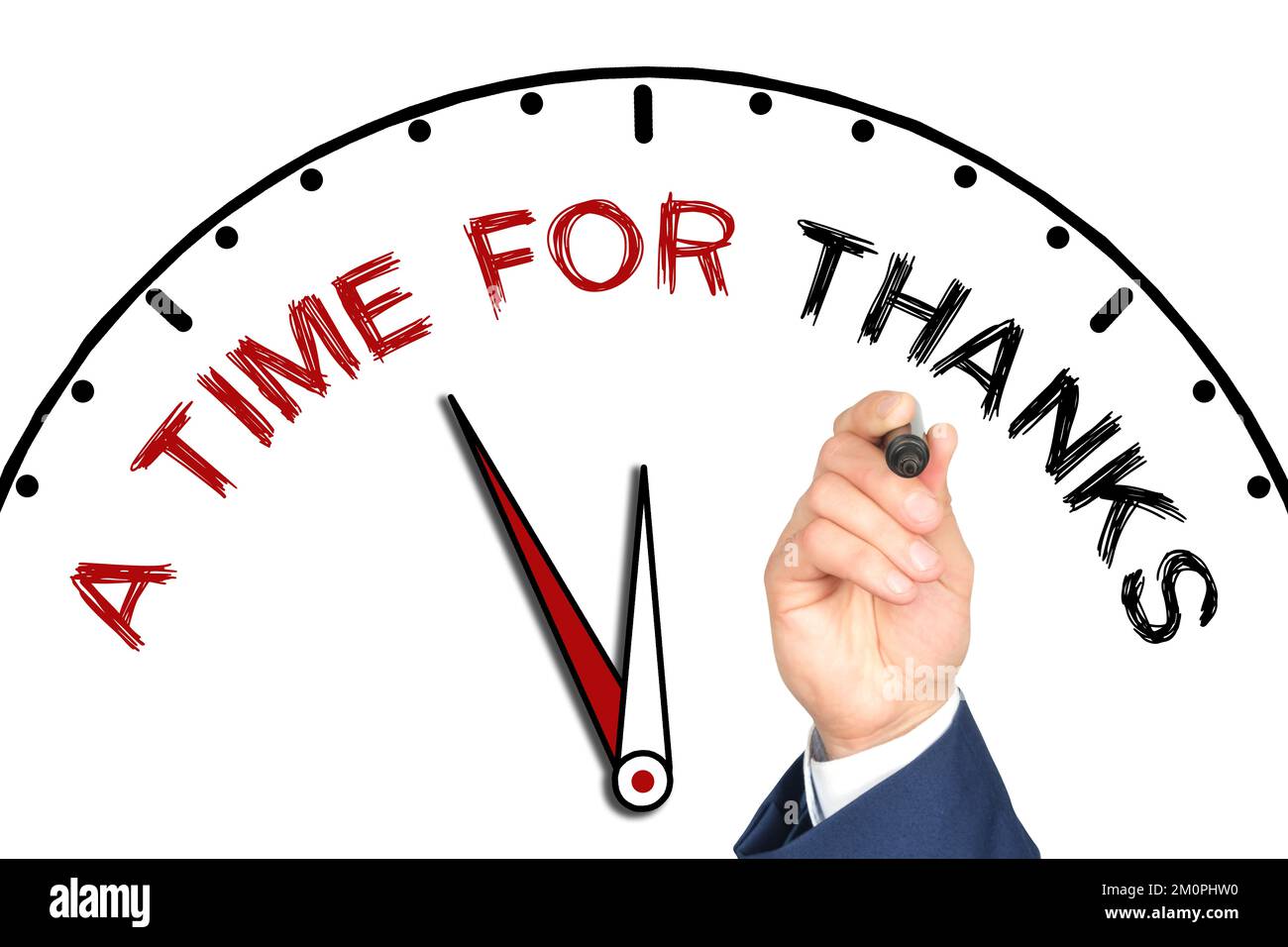 Business and economy concept. Hand writing A TIME FOR THANKS on drawn ...