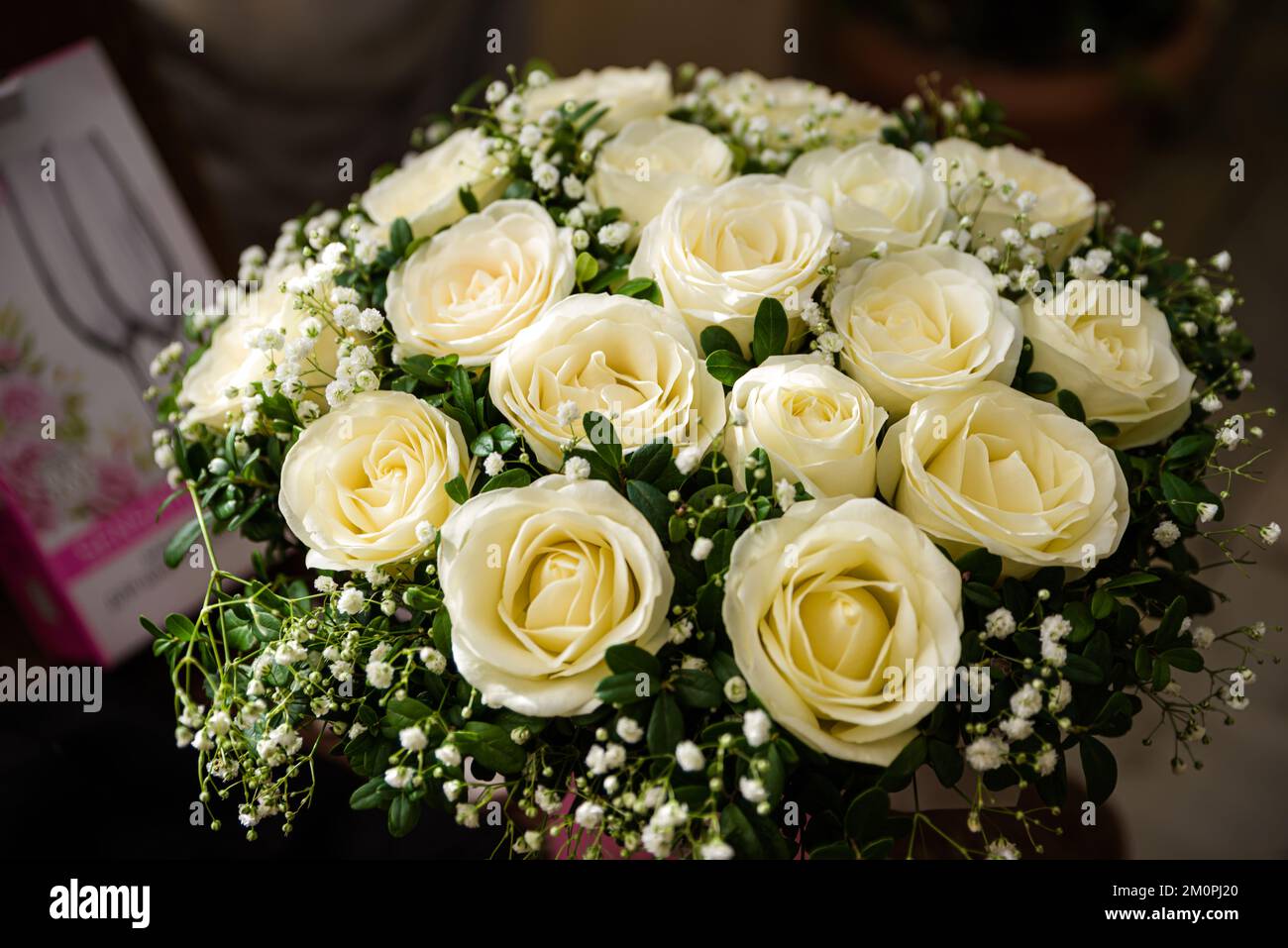 Beautiful decoration of weddings with different exotic green leaves of ...