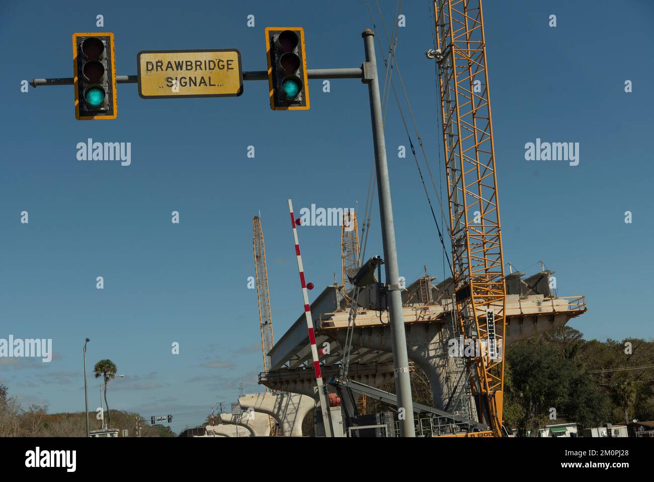 DeLand, Florida, USA. 2022. Construction work to build a new concrete ...