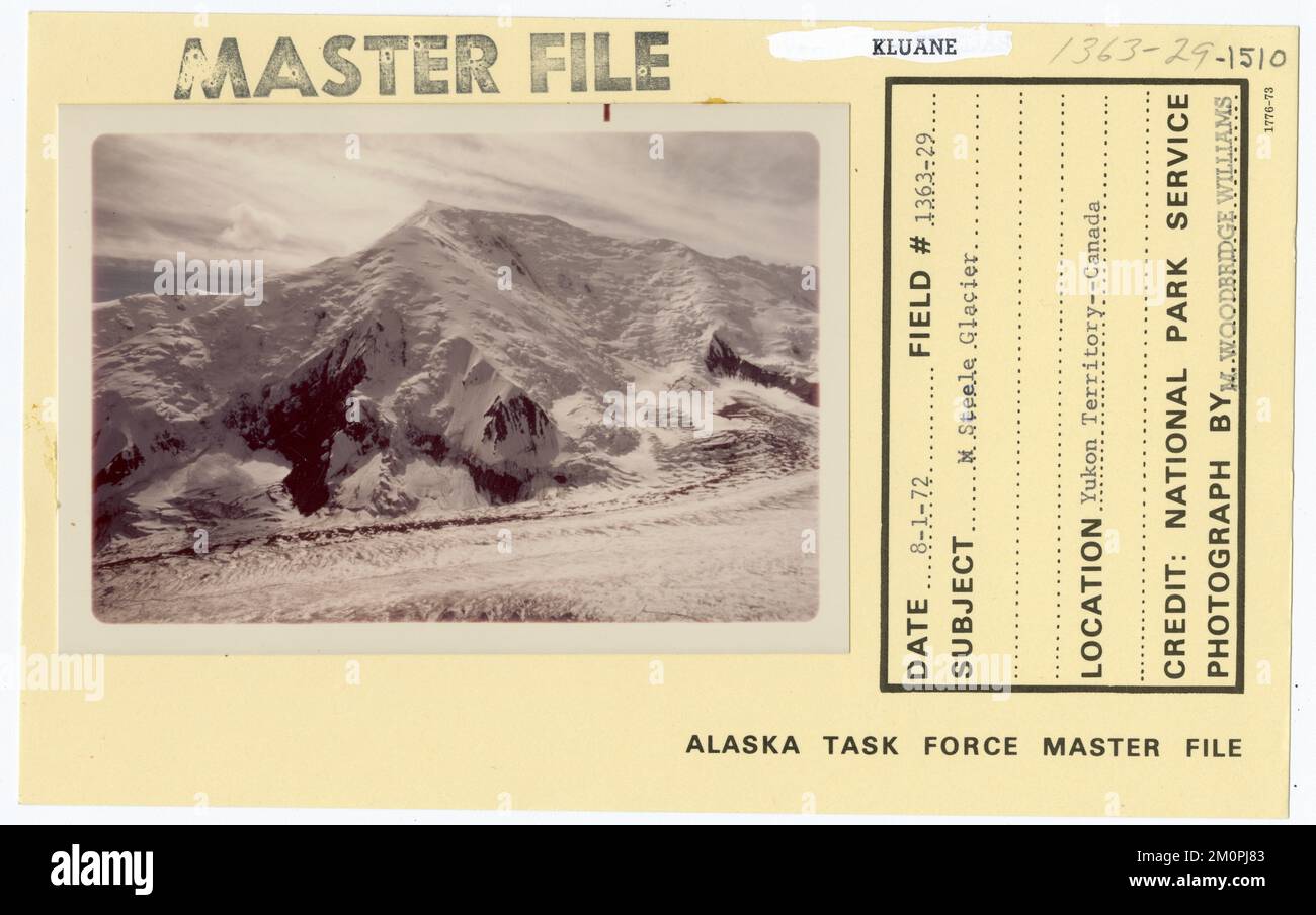 Steele Glacier. Alaska Task Force Photographs Stock Photo - Alamy