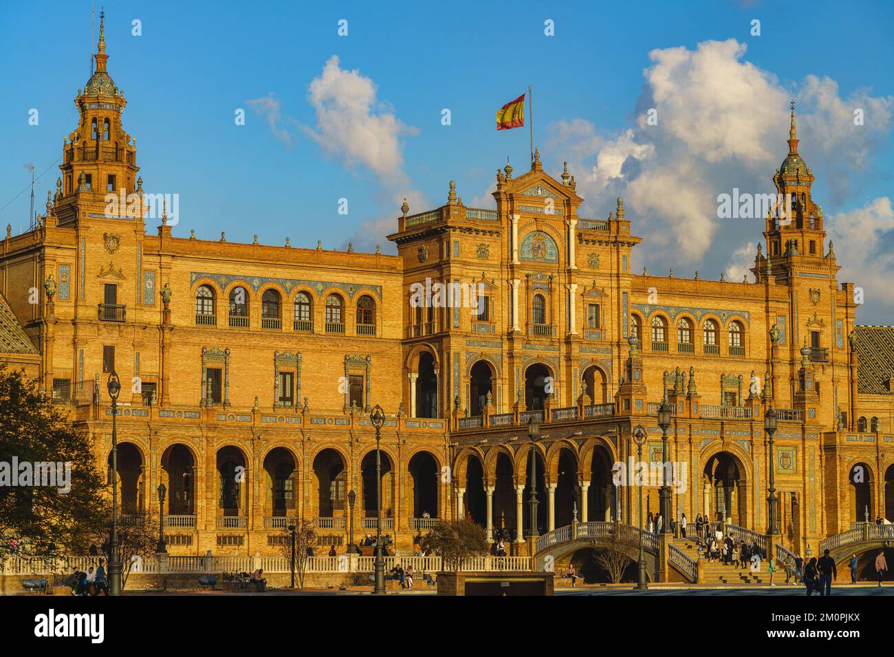 Seville, Spain, March 10, 2022. View of the Plaza of Spain of the city ...