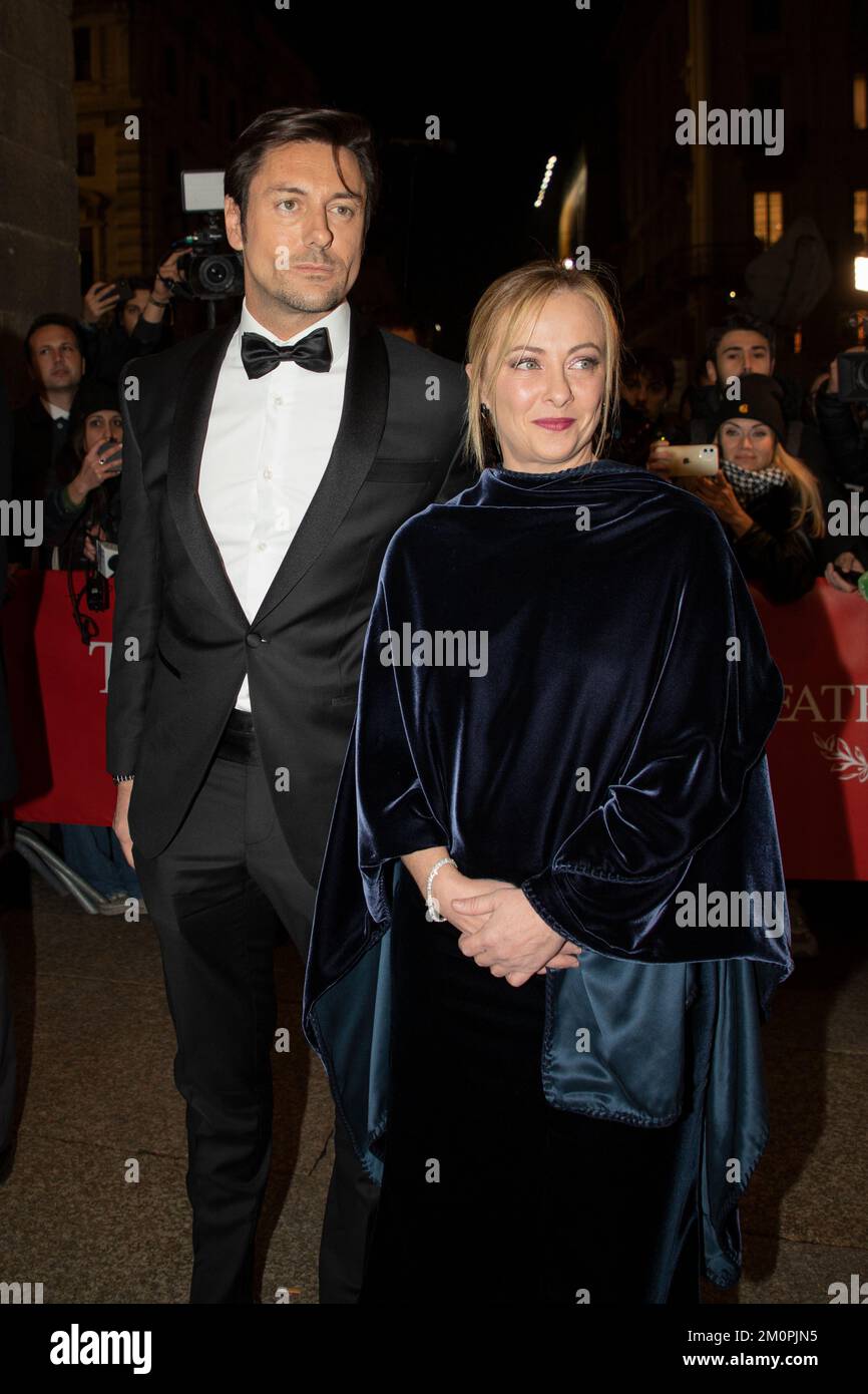 MILAN, 07/12/2022, THEATER AT THE SCALA. INAUGURAL EVENING. In the ...