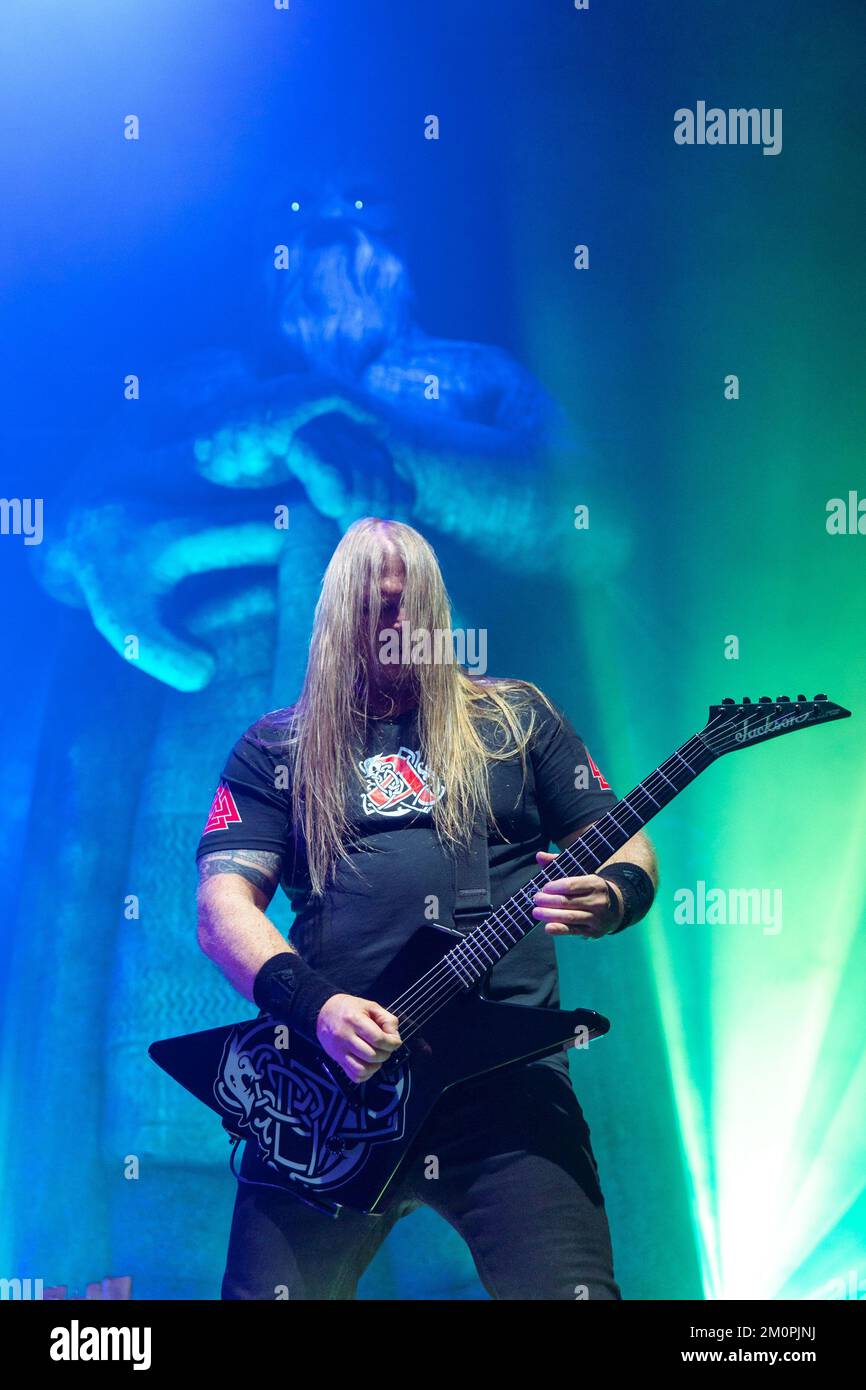 Madison, USA. 05th Dec, 2022. Olavi Mikkonen of Amon Amarth at The ...