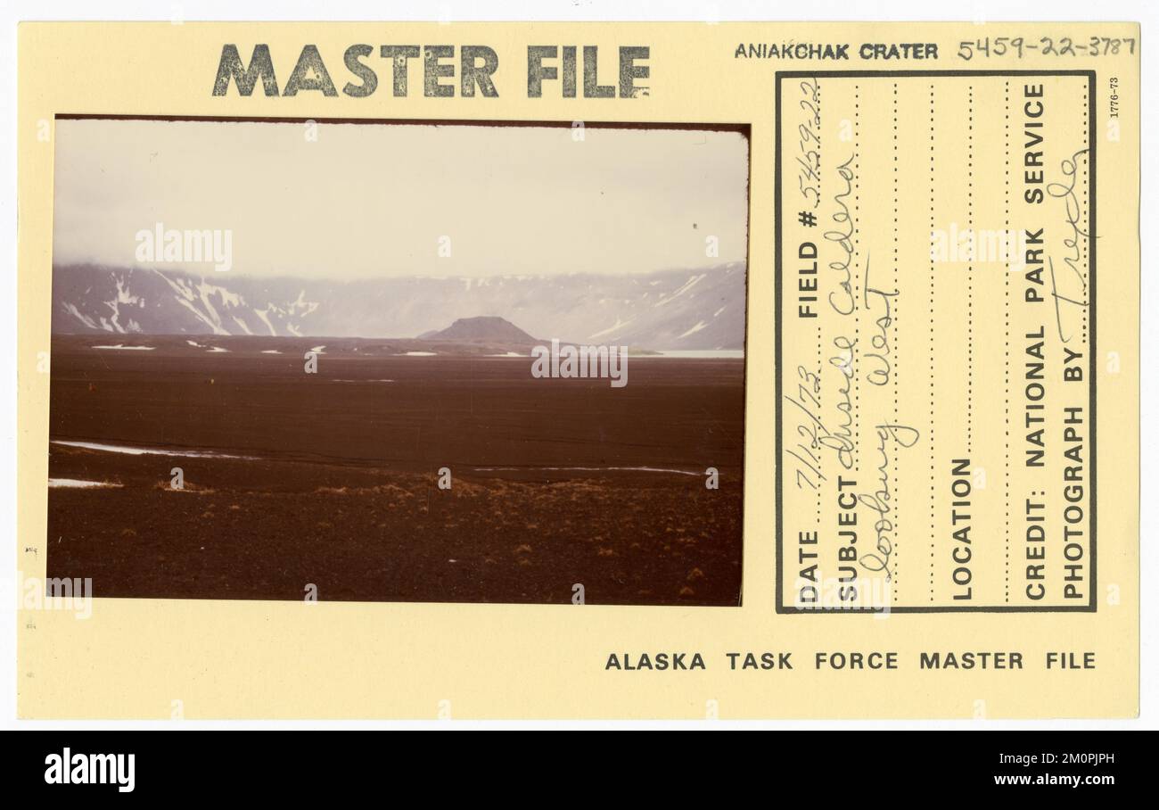 Inside caldera looking west. Alaska Task Force Photographs Stock Photo ...