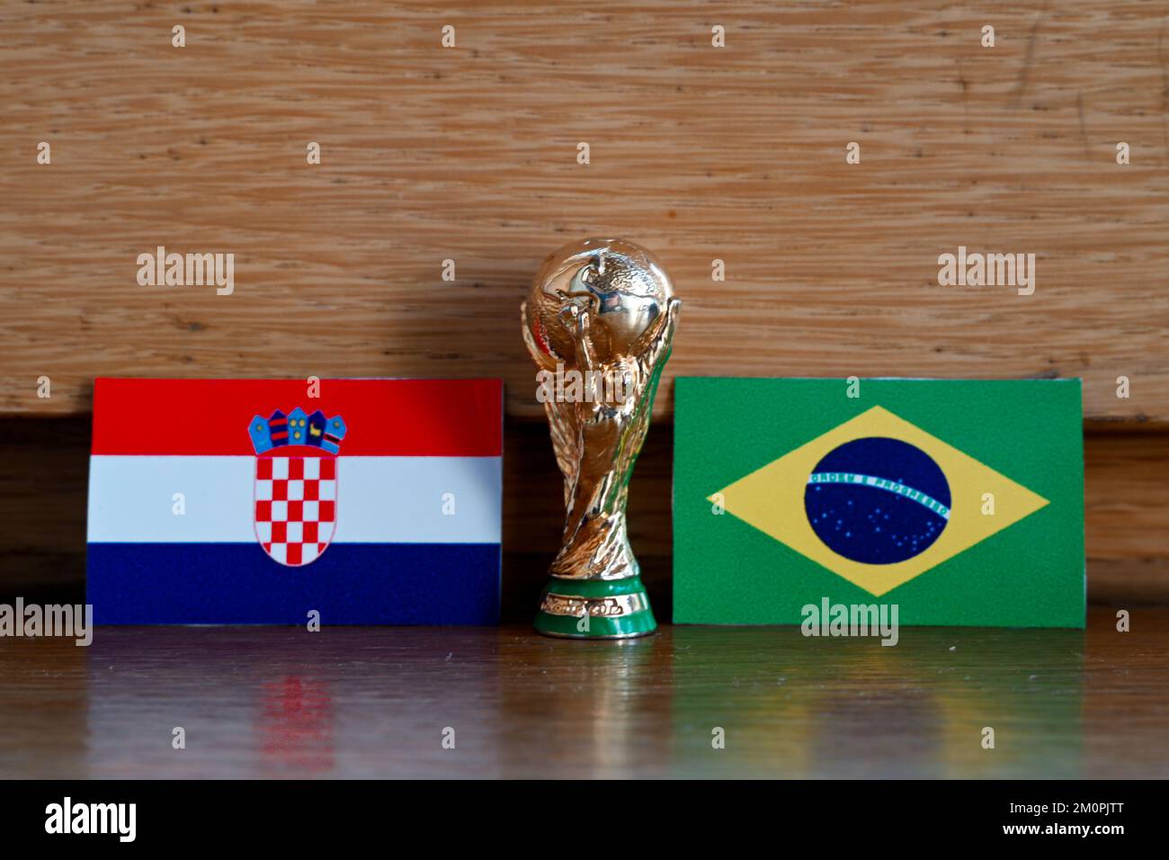December 7, 2022, Doha, Qatar. Flags of the Fifa World Cup quarter ...