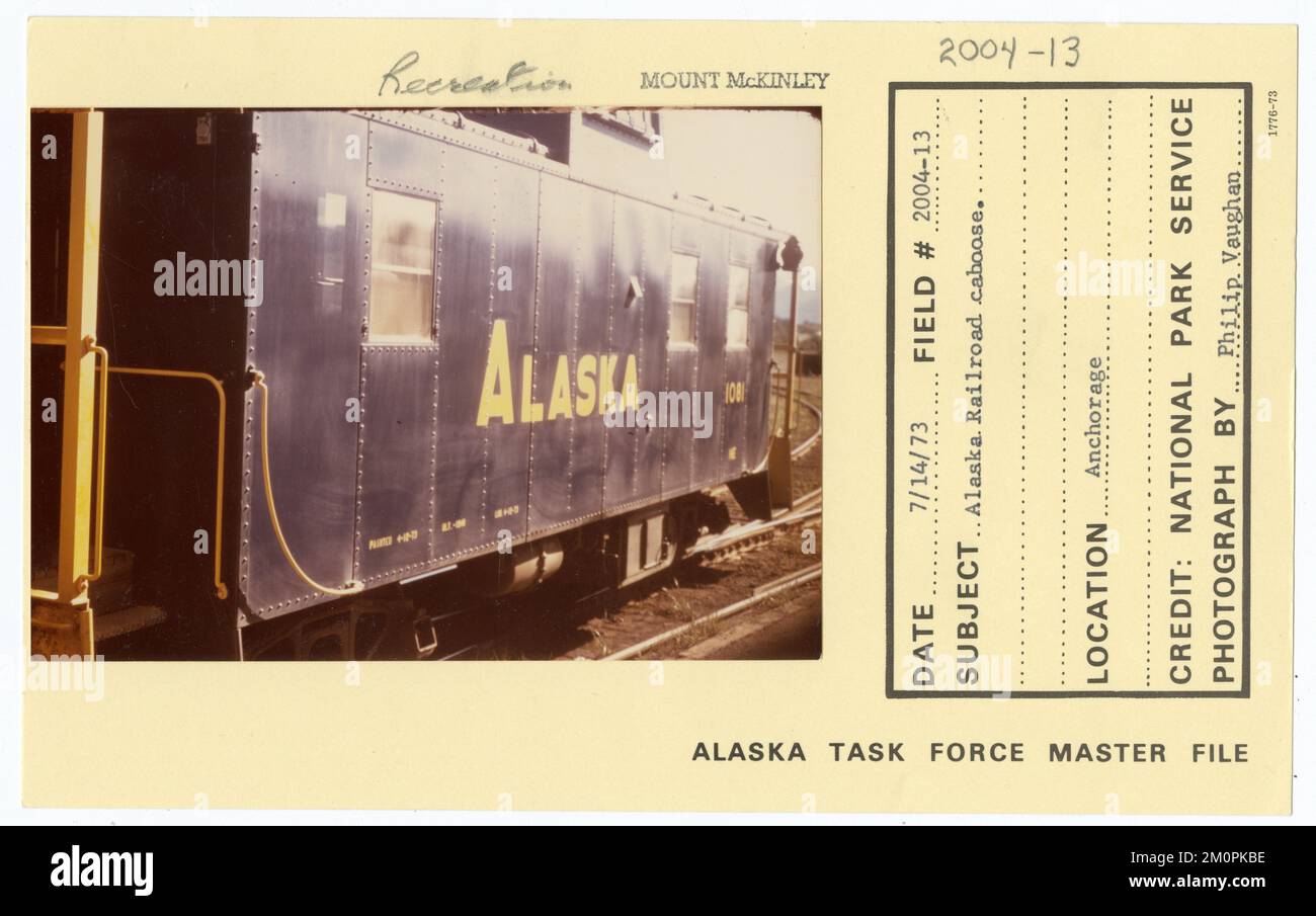 Alaska Railroad caboose. Alaska Task Force Photographs Stock Photo - Alamy