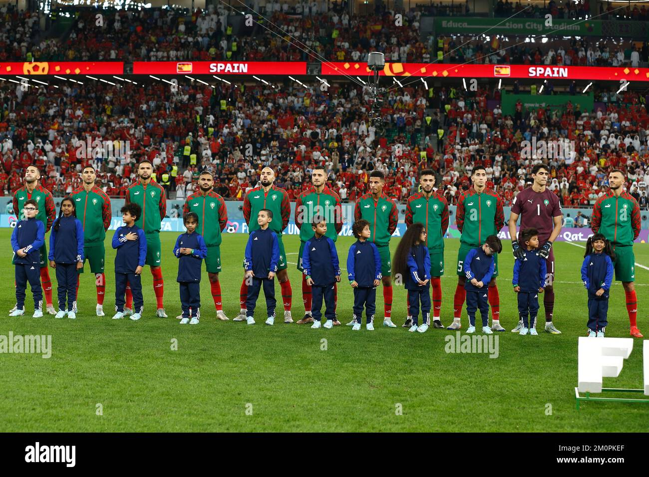 Doha, Qatar. 6th Dec, 2022. Morocco team group line-up (MAR) Football ...