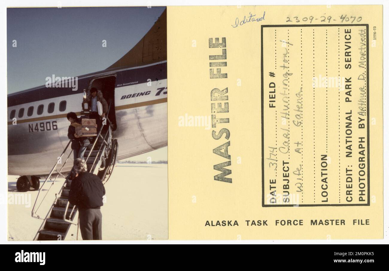 Carl Huntington, wife at Galena. Alaska Task Force Photographs Stock ...