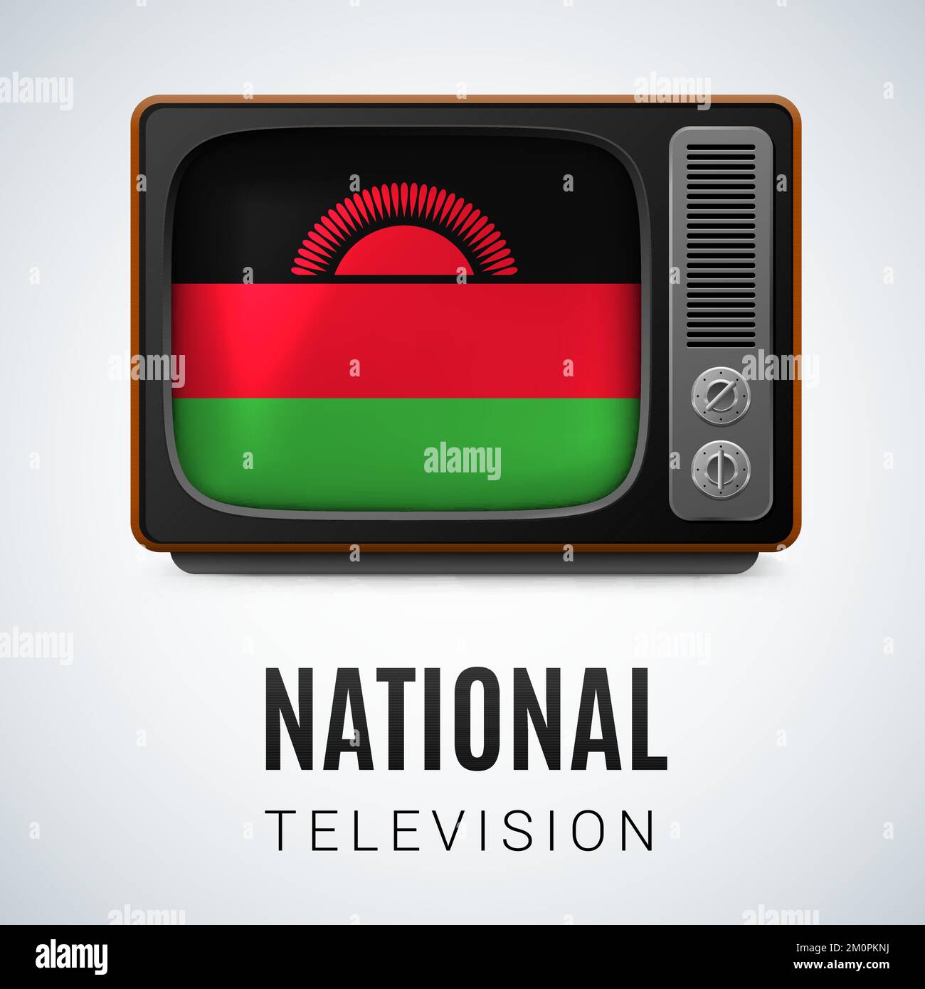 Vintage TV and Flag of Malawi as Symbol National Television. TV ...