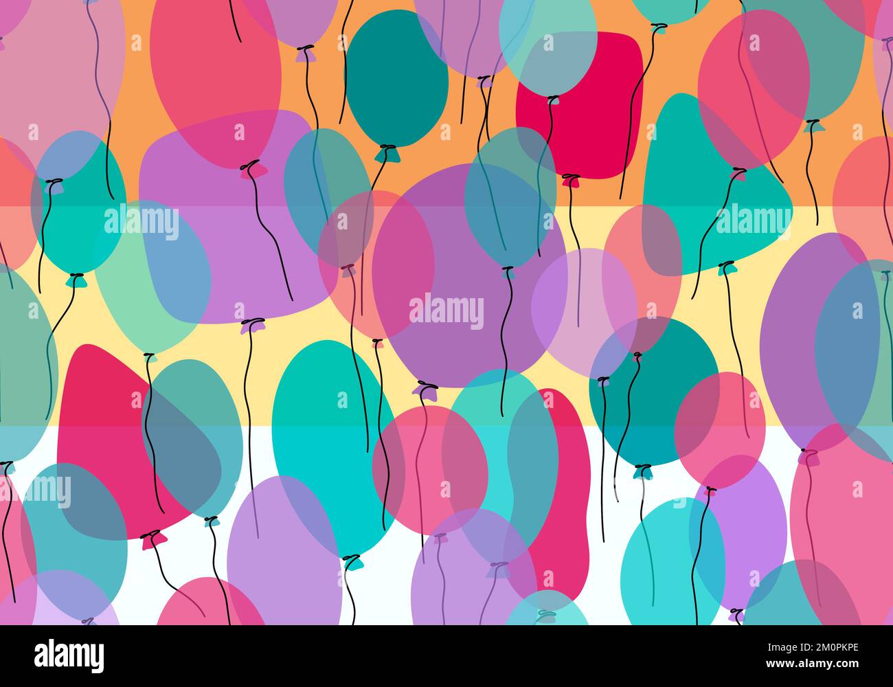 Festive cartoon seamless balloons pattern for wrapping paper and ...