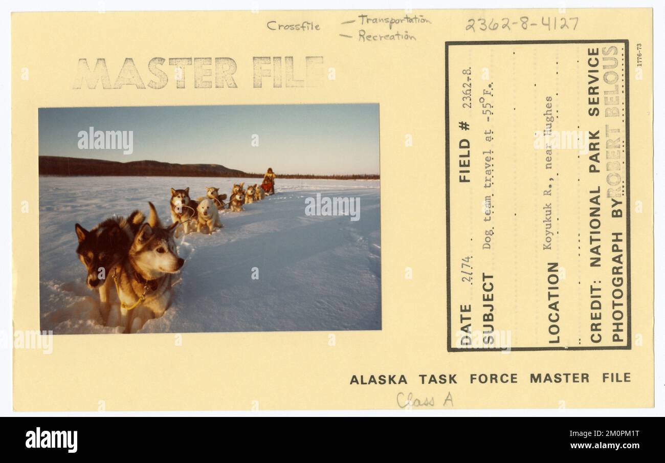 Dog team travel at negative 55 degrees Fahrenheit. Alaska Task Force ...