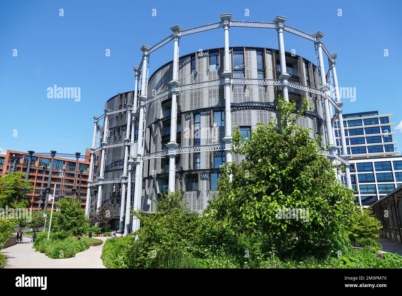 Gasholders modern residential building complex in King's Cross, London ...