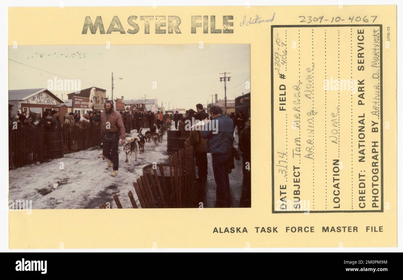 Tom Mercer, arriving Nome. Alaska Task Force Photographs Stock Photo ...