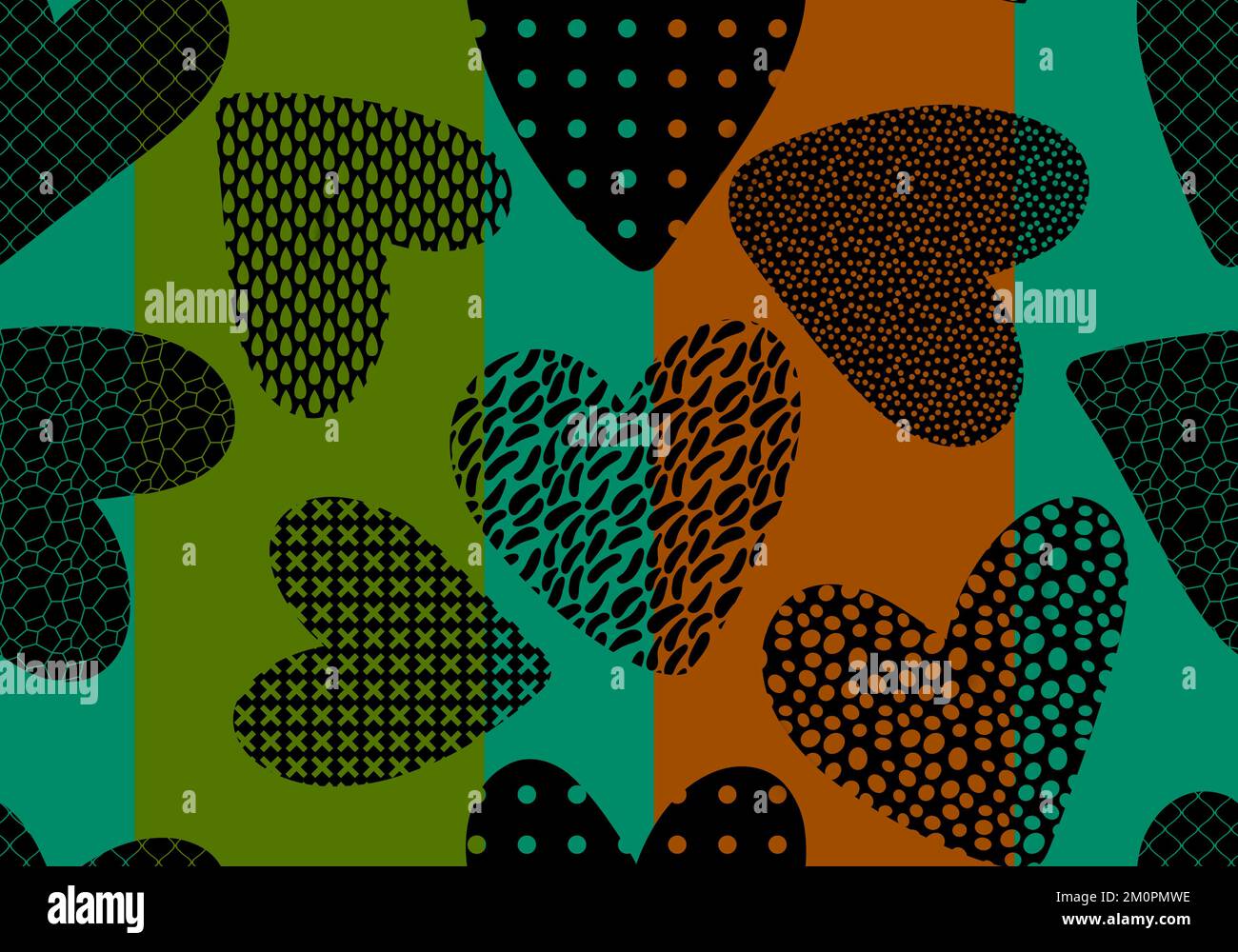 Valentines hearts seamless cartoon pattern for wrapping paper and kids ...