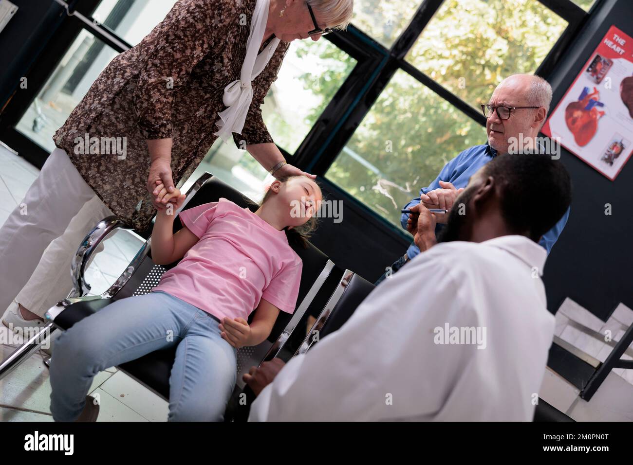 Unconscious child having chest pain suffering from heart attack in ...