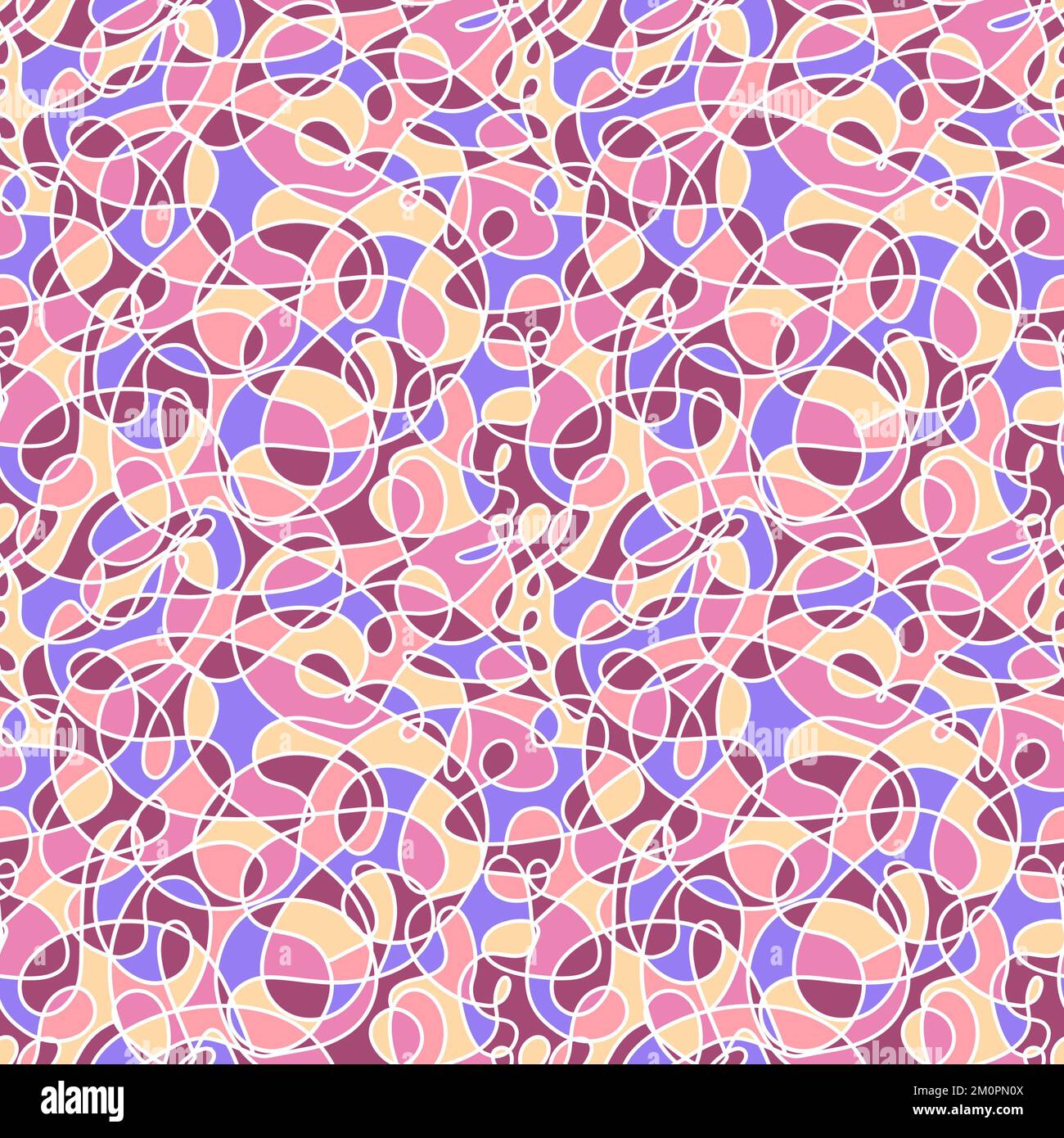 Abstract line art stripes seamless stained glass waves ribbons pattern ...