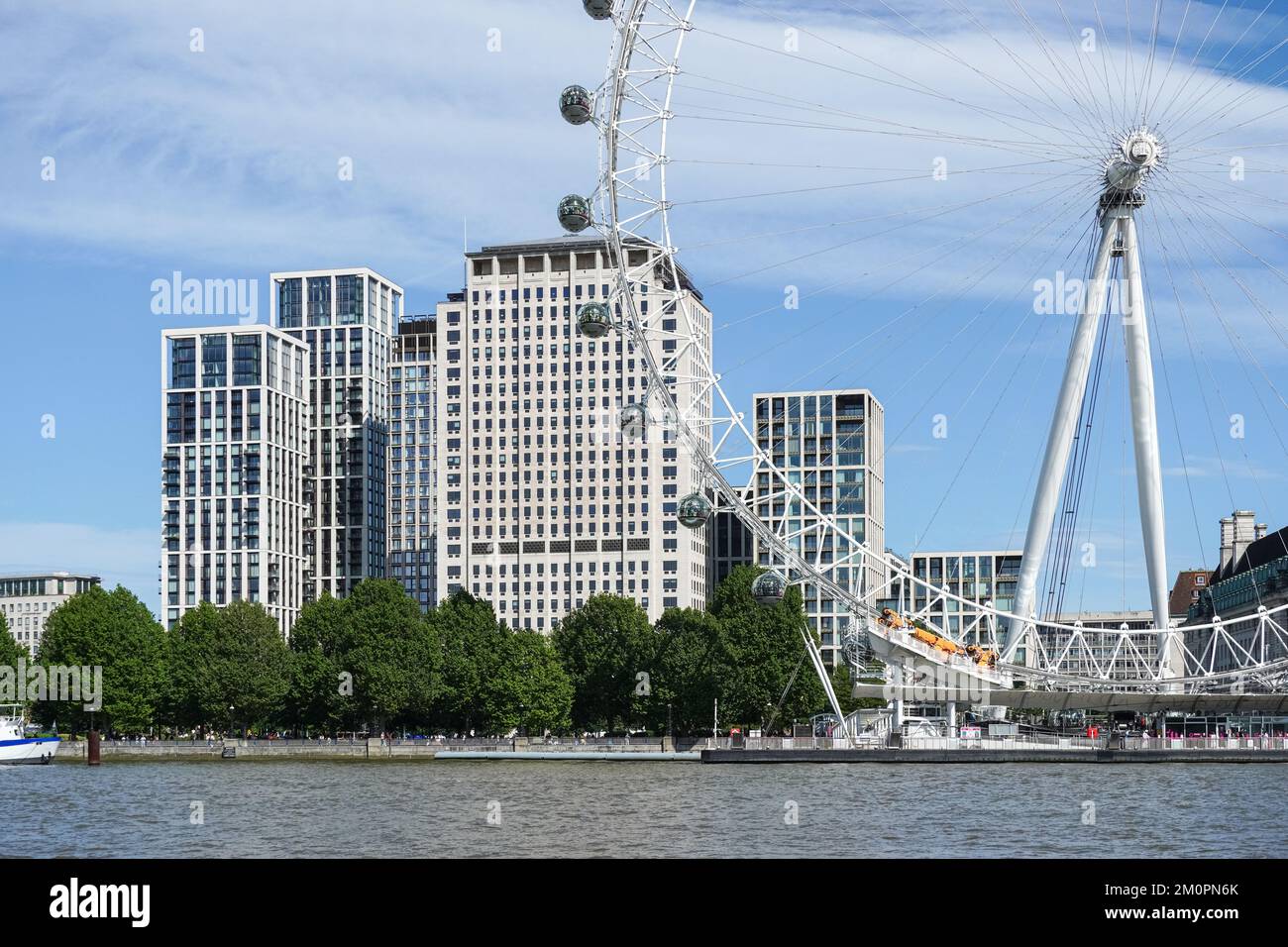 Southbank Place residential buildings behind London Eye, London England ...
