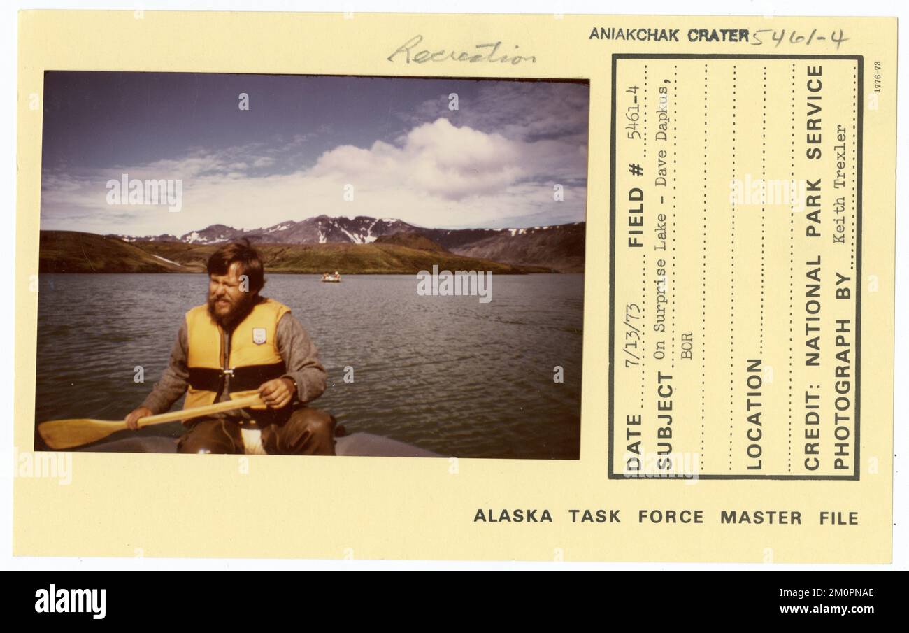 On Surprise Lake - Dave Dapkus, BOR. Alaska Task Force Photographs ...