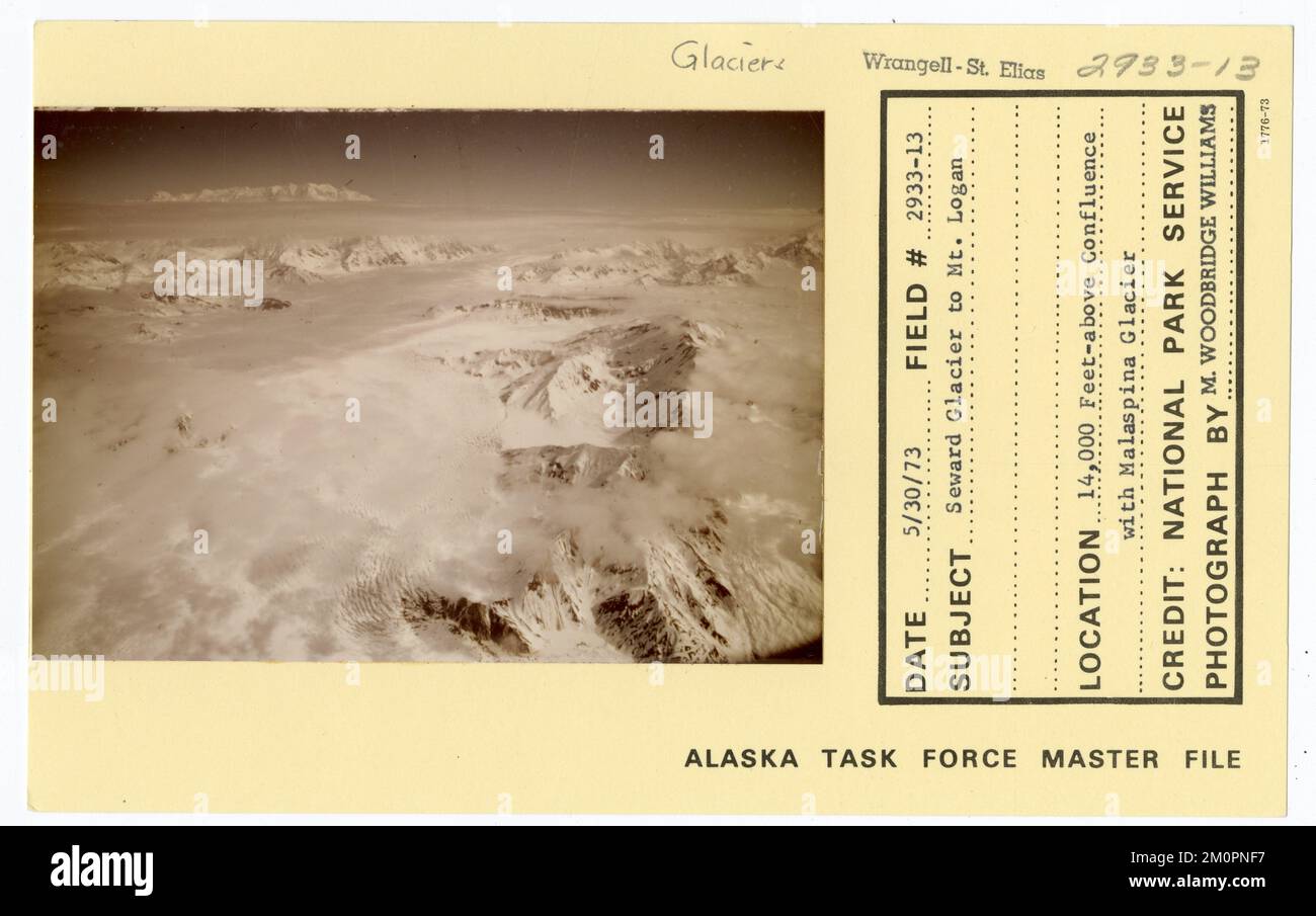 Seward Glacier to Mount Logan. Alaska Task Force Photographs Stock ...