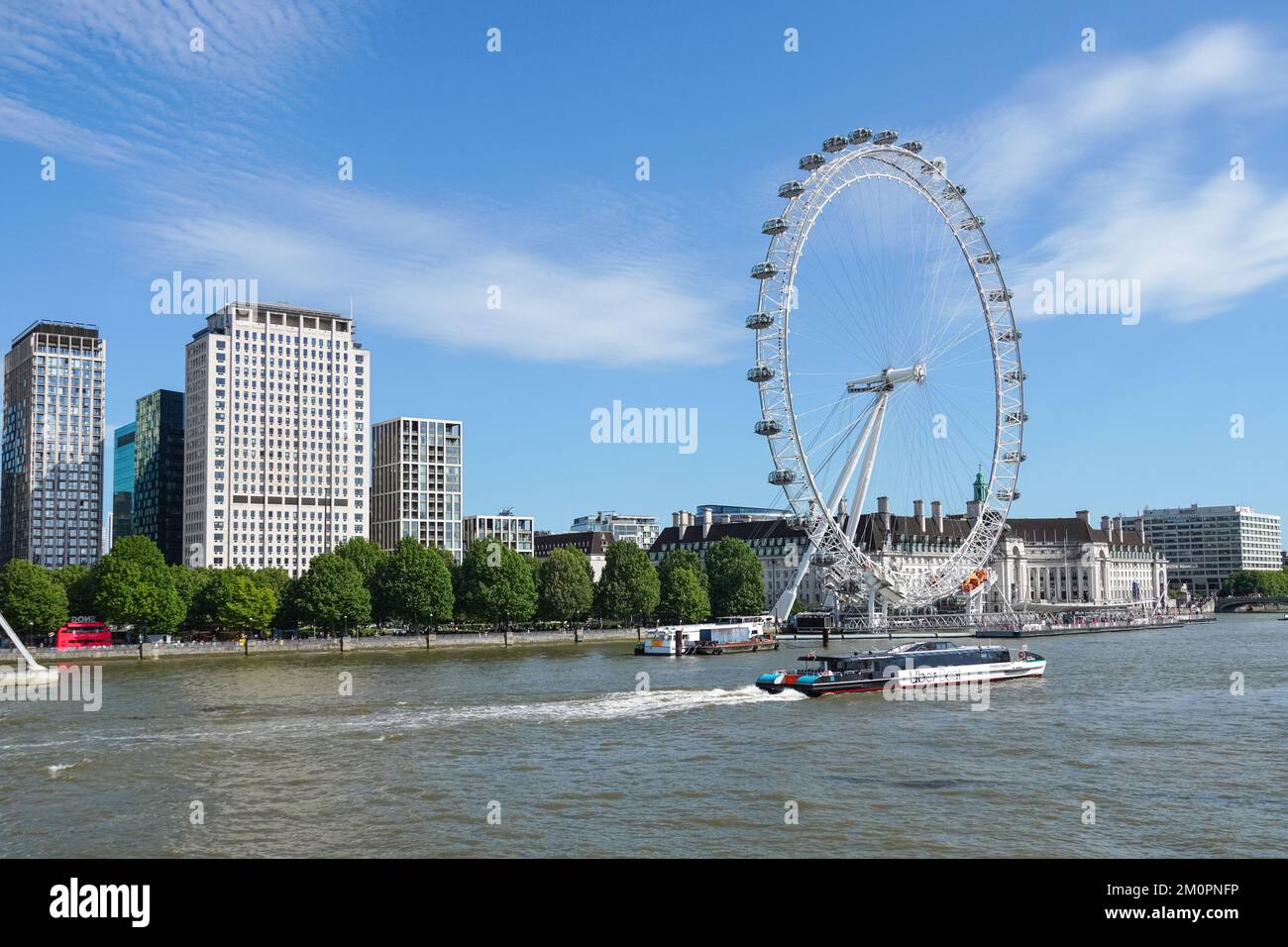 Southbank Place residential buildings behind London Eye, London England ...