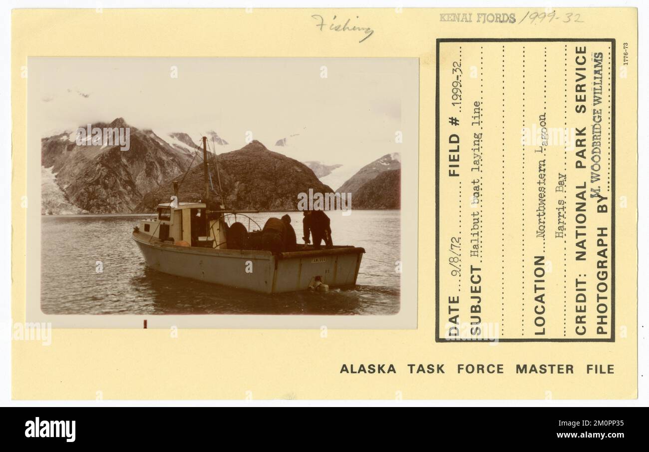 Halibut boat laying line. Alaska Task Force Photographs Stock Photo - Alamy