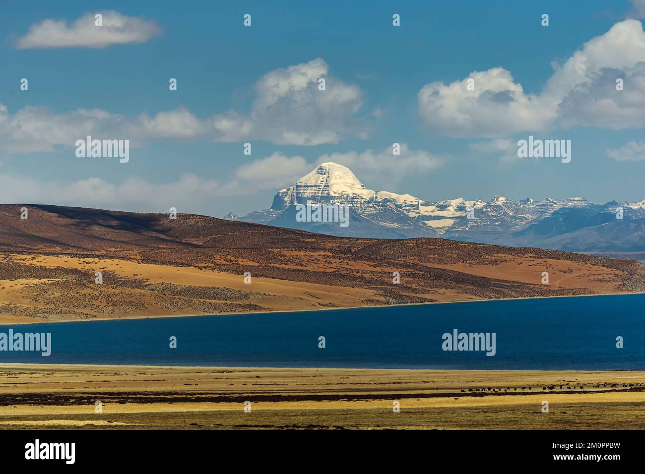 A beautiful shot of the snowy Mount Kailash in Taqin County, Ali ...