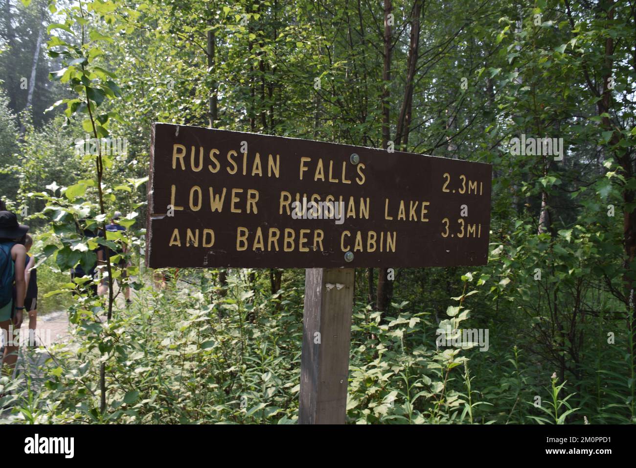 Hiking trail signs in Alaska Stock Photo - Alamy