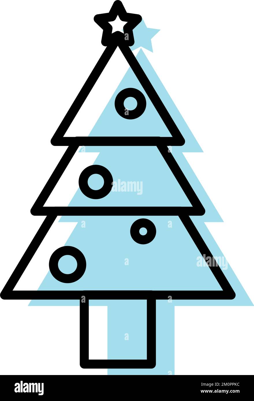 Isolated monochrome christmas tree icon Vector Stock Vector Image & Art ...