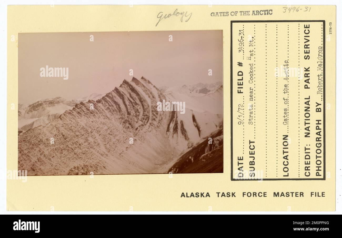 Strata near Cockedhat Mountain. Alaska Task Force Photographs Stock ...