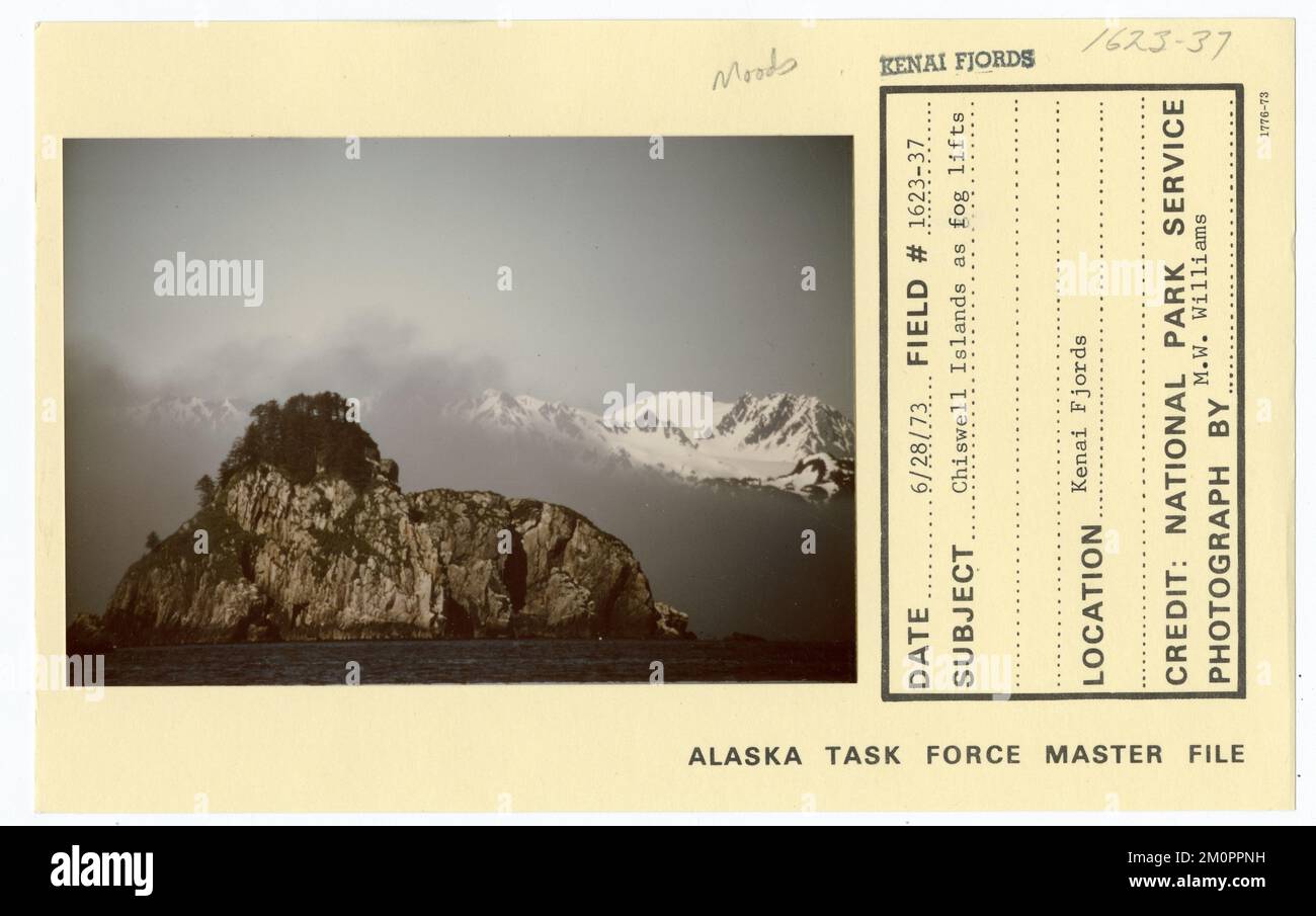 Chiswell Islands as fog lifts. Alaska Task Force Photographs Stock ...