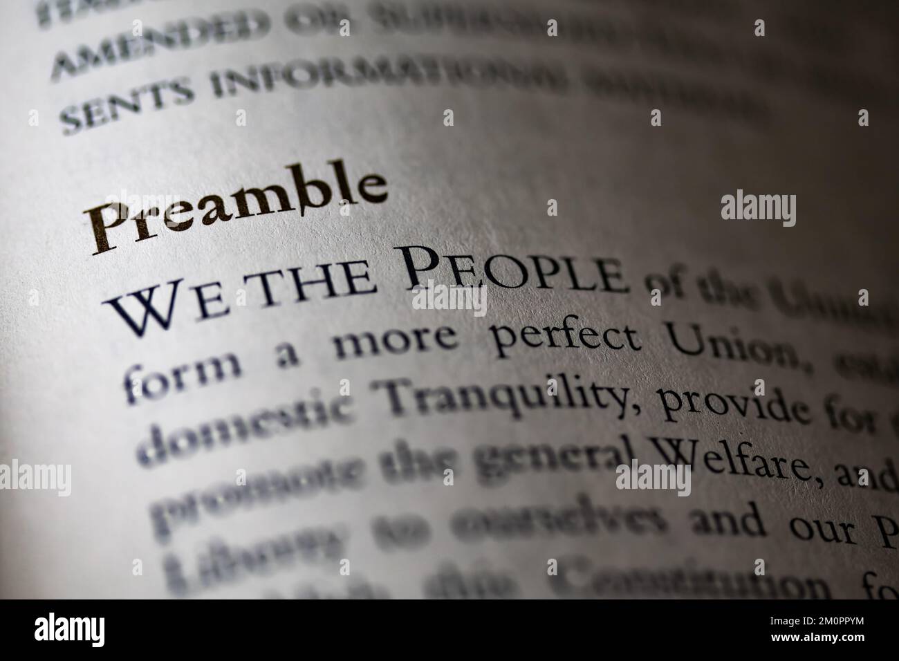 The preamble and We the People written in legal business law textbook ...