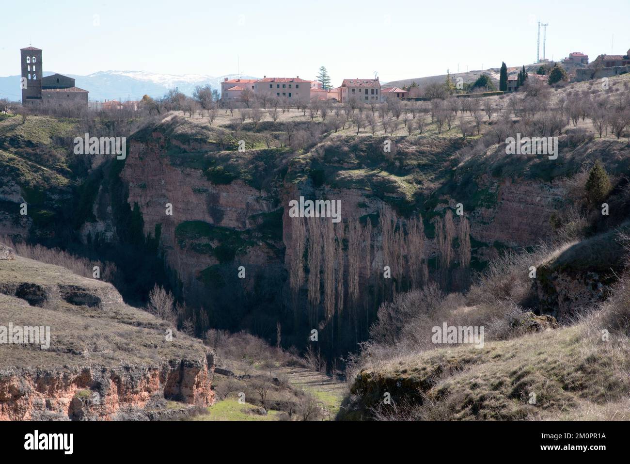 San Frutos church, by Duraton river. Segovia Stock Photo - Alamy