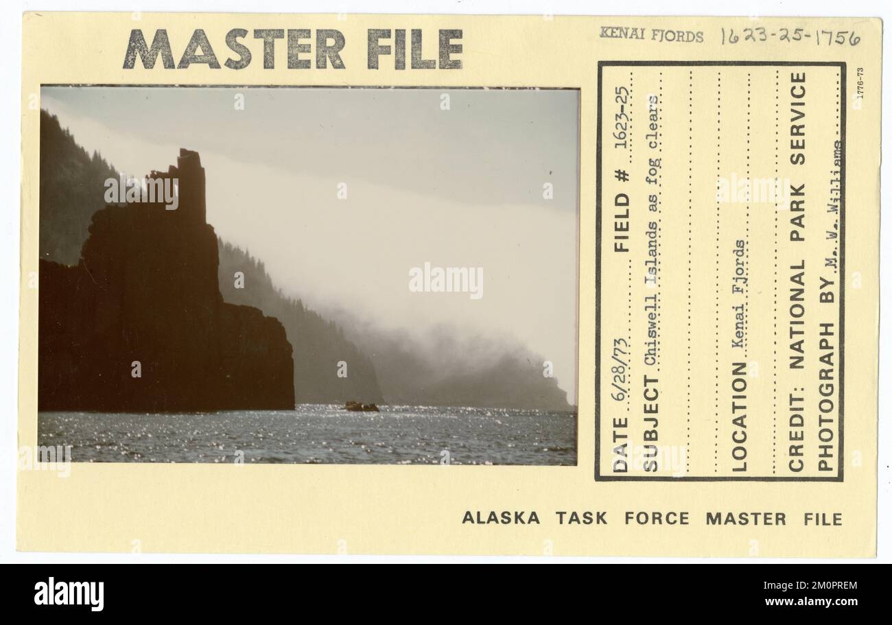 Chiswell Islands as fog clears. Alaska Task Force Photographs Stock ...
