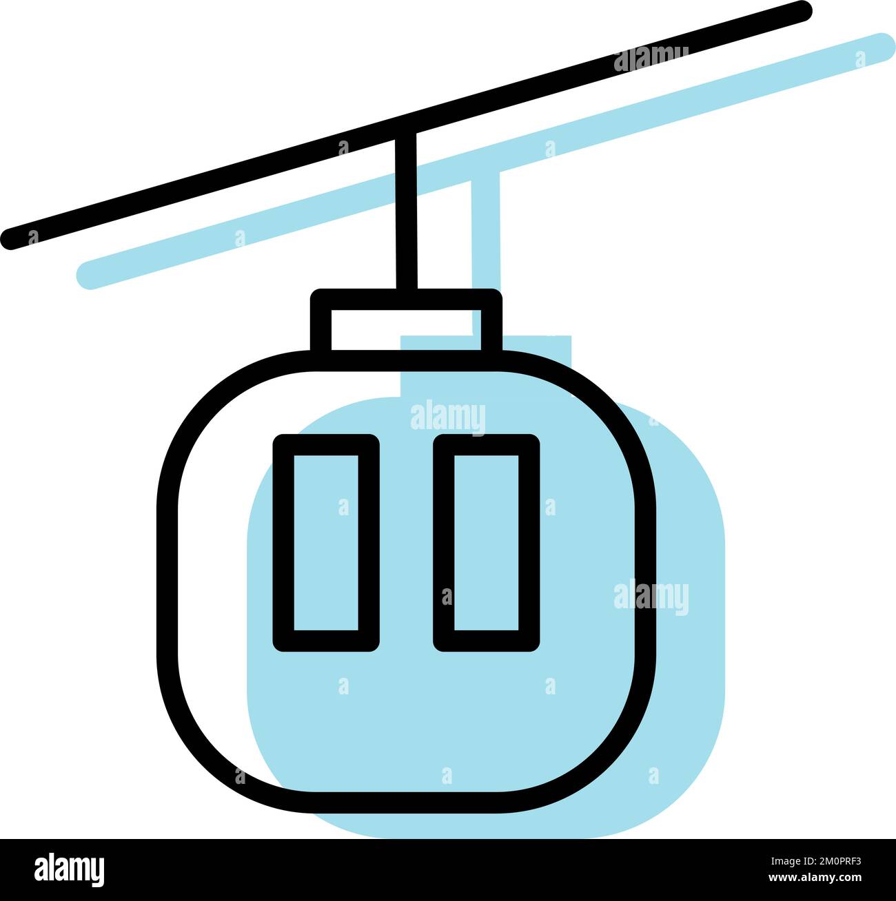 Isoltaed monochrome sky resort cableway icon Vector Stock Vector Image ...