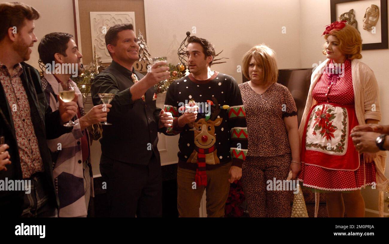 A CHRISTMAS KAREN, Chris Dinger (black and white jacket), Clint ...