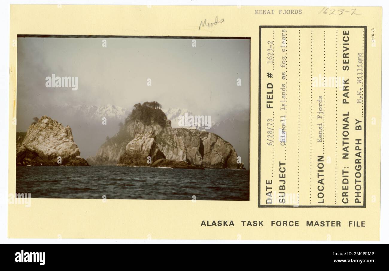 Chiswell Islands as fog clears. Alaska Task Force Photographs Stock ...