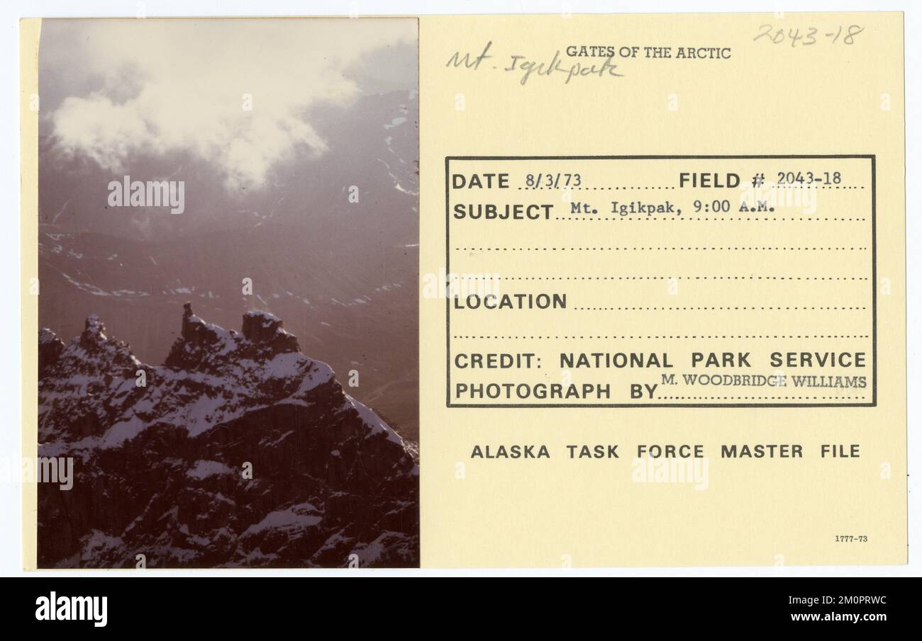 Mount Igikpak, 9:00 am. Alaska Task Force Photographs Stock Photo - Alamy